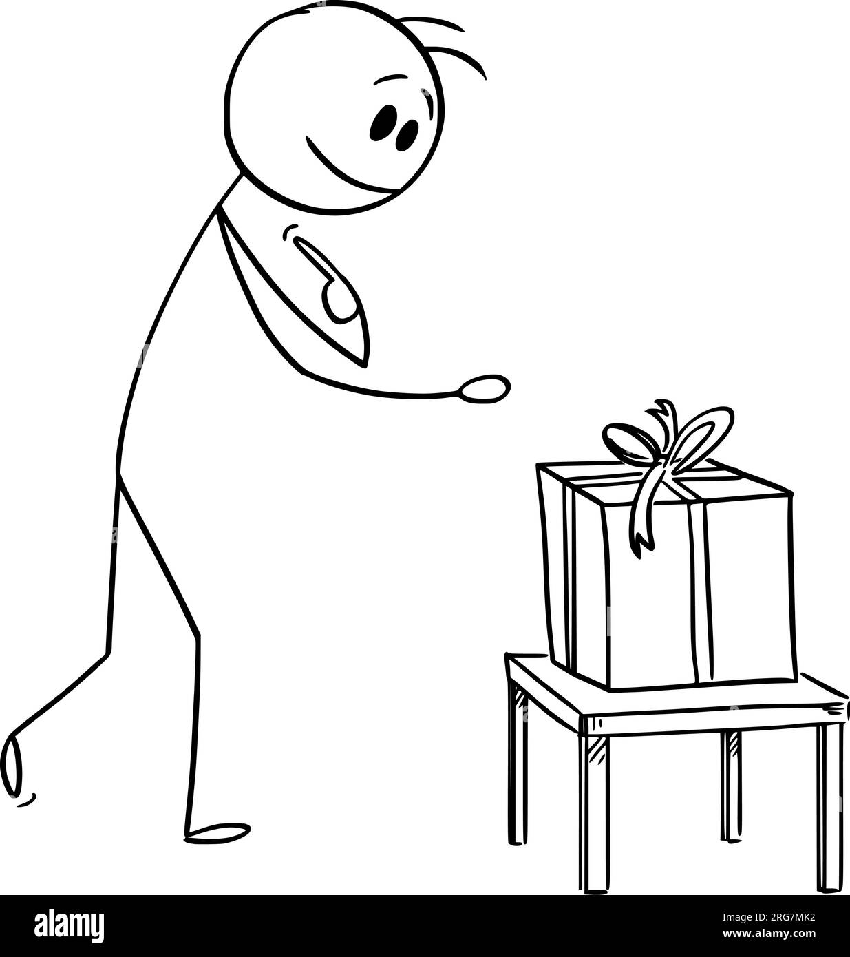 Geschenk für mich, Vector Cartoon Stick Figur Illustration Stock ...