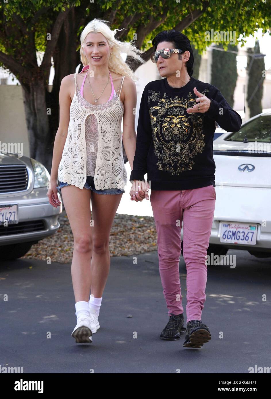 AUGUST 7th 2023: Actor Corey Feldman and his wife fashion model ...