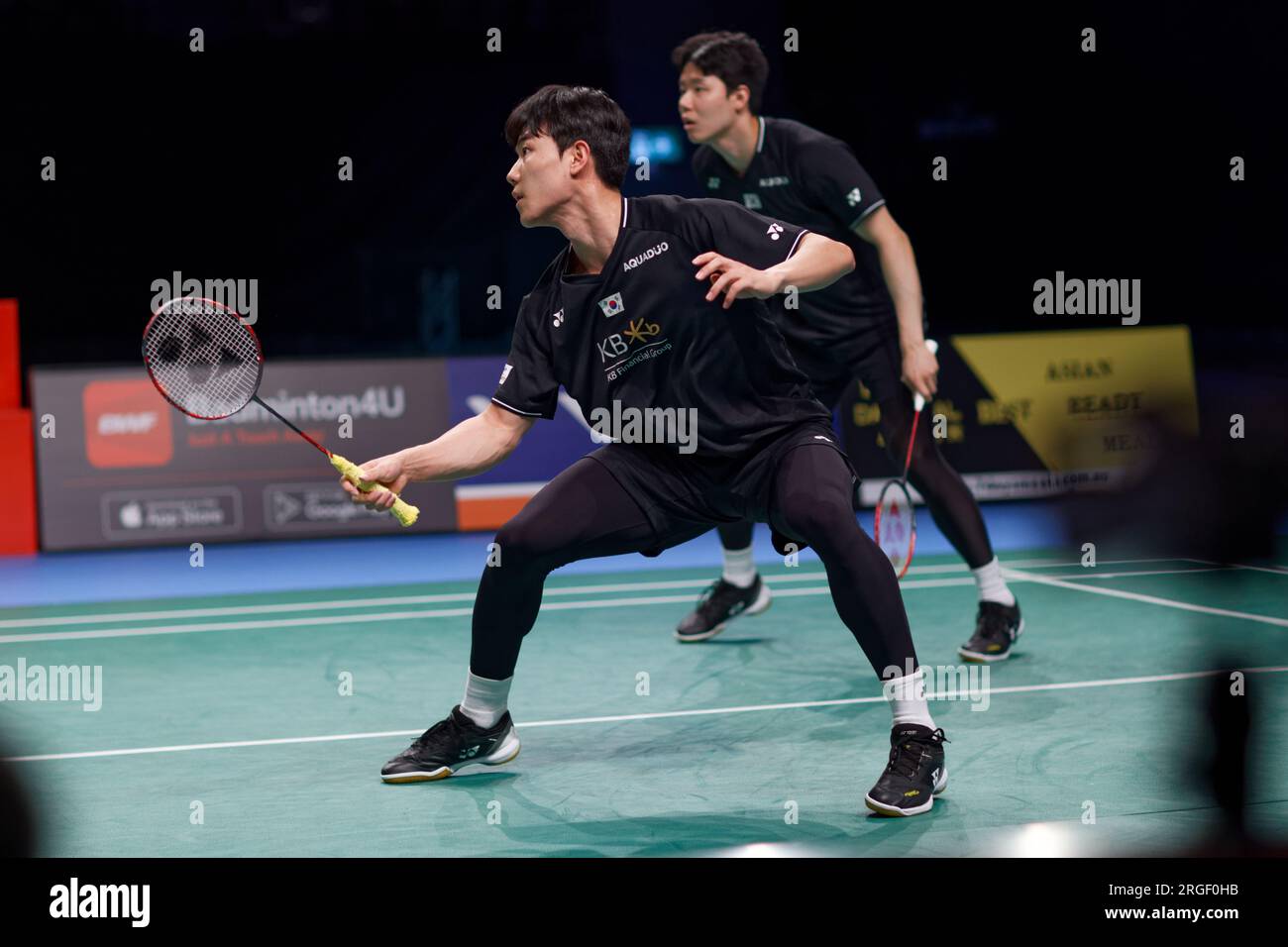 Kang Min Hyuk und Seo Seung Jae aus Korea in Aktion während des Doppel ...