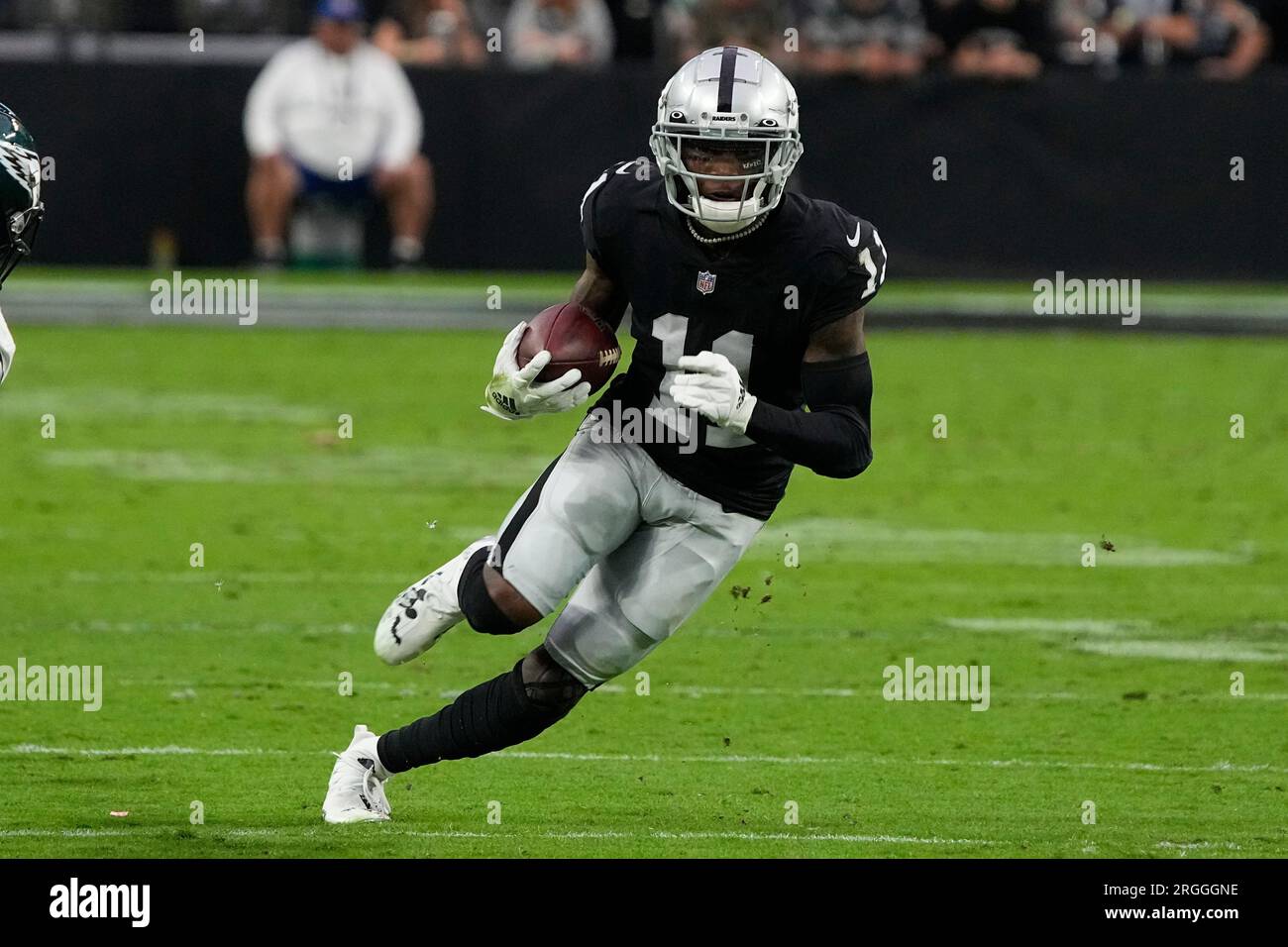 Las Vegas Raiders wide receiver Henry Ruggs III (11) carries the ball ...