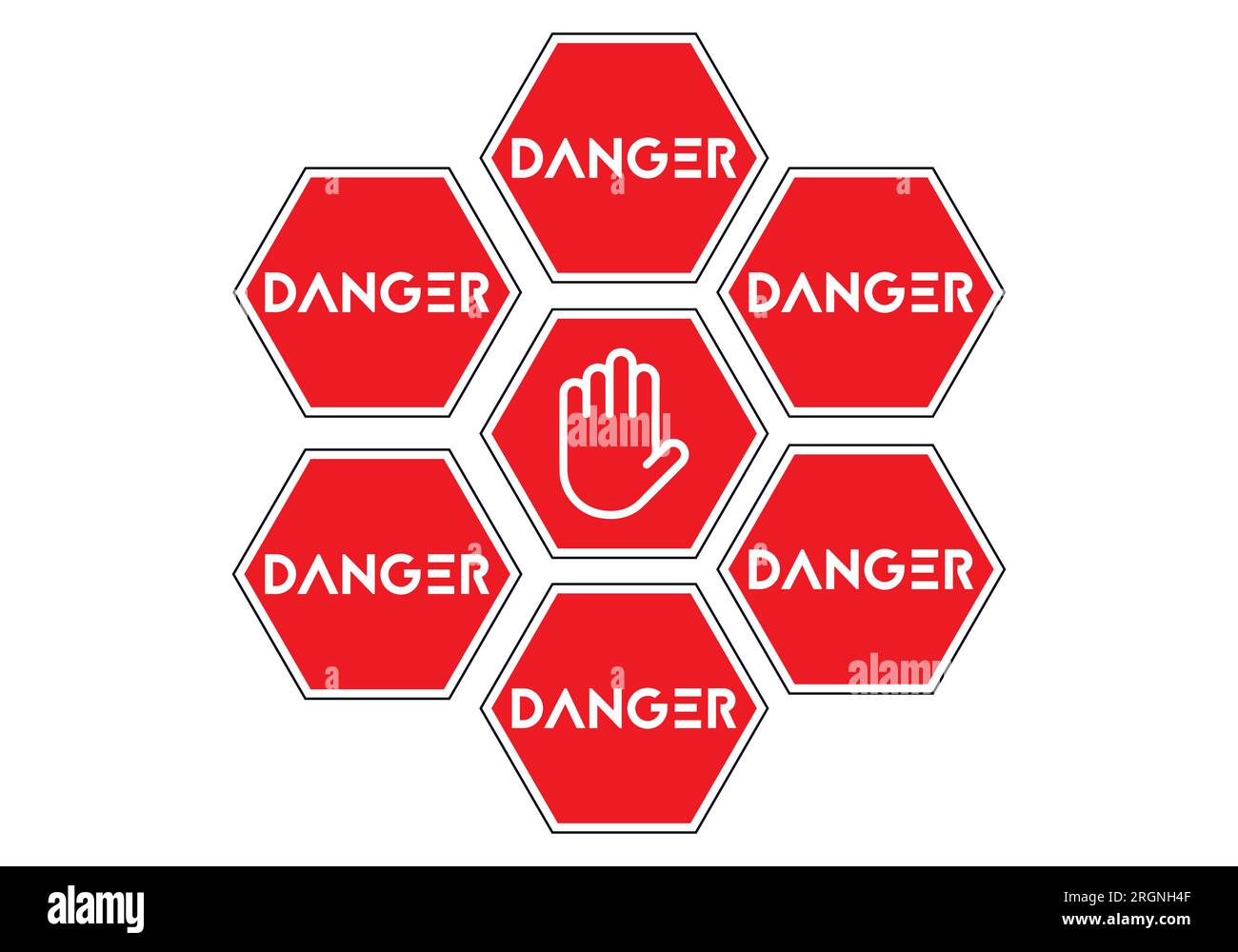 Symbol für Warnhandzeichen. Rotes Warnzeichen. Warnschild rot. Rotes ...