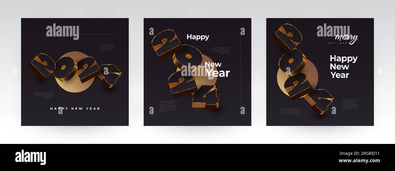 Elegantes Posterset „Happy Silvester 2024 Elegantes Posterset „Happy Silvester 2024