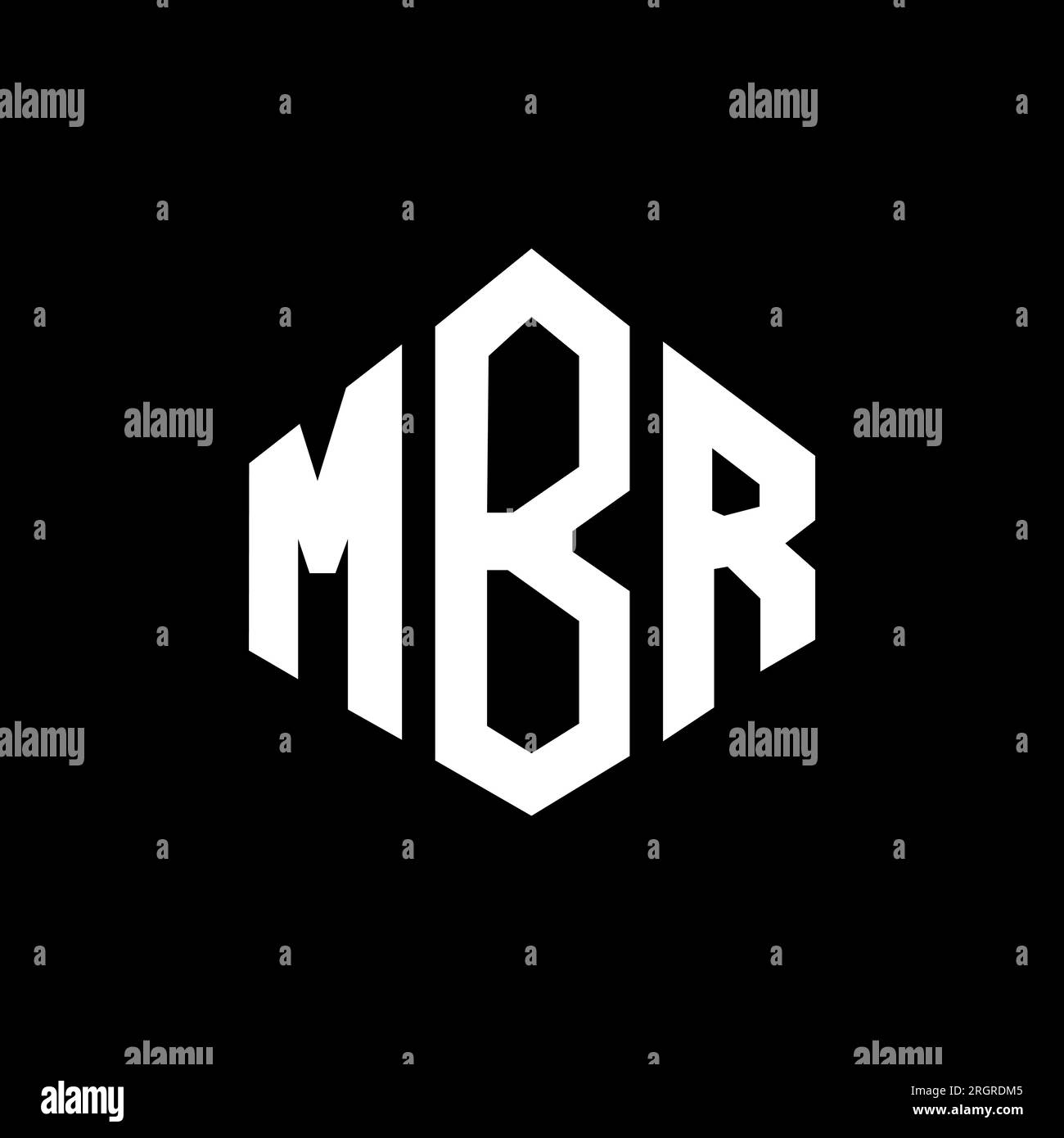 Logo mit MBR-Buchstaben und Polygonform. MBR-Polygon- und ...