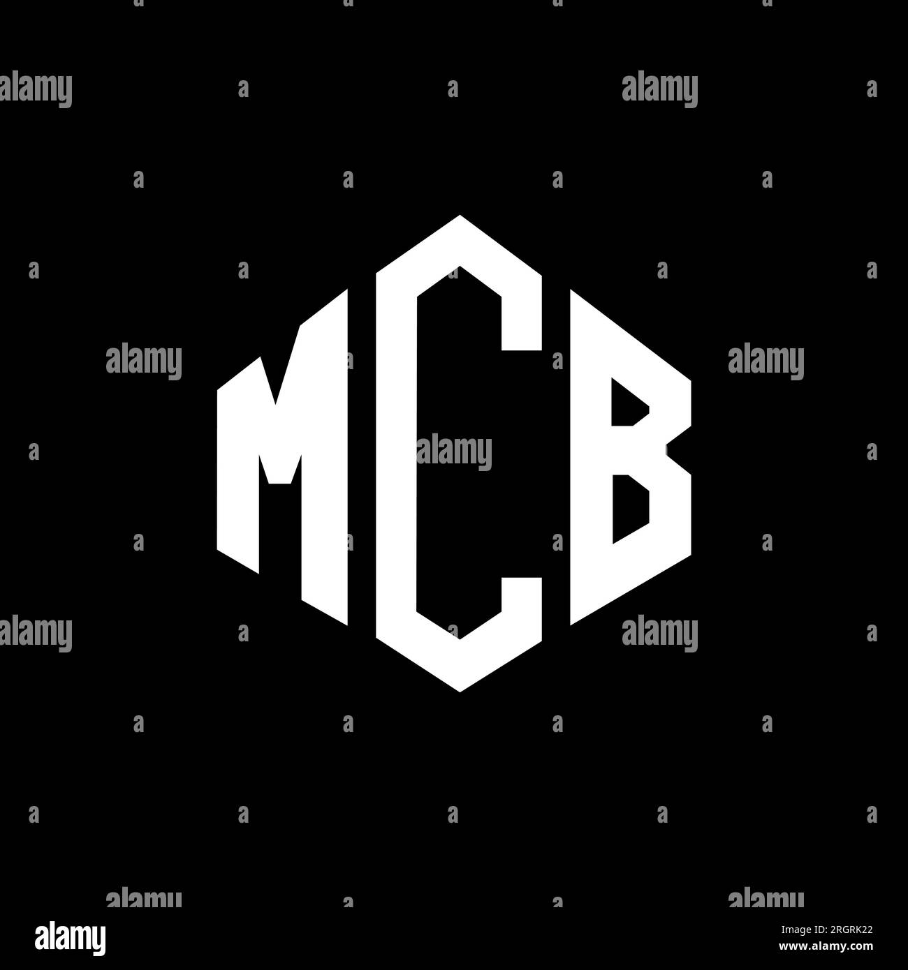 MCB-Logo in Polygonform. MCB-Polygon- und würfelförmiges Logo. MCB ...