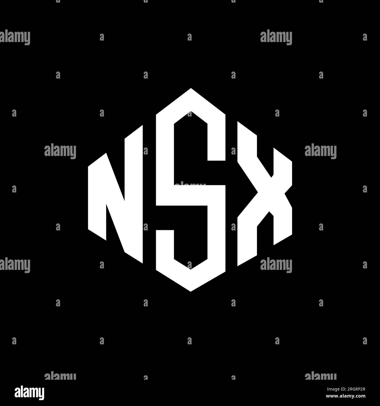 NSX-Logo in Polygonform. NSX-Polygon- und würfelförmiges Logo ...