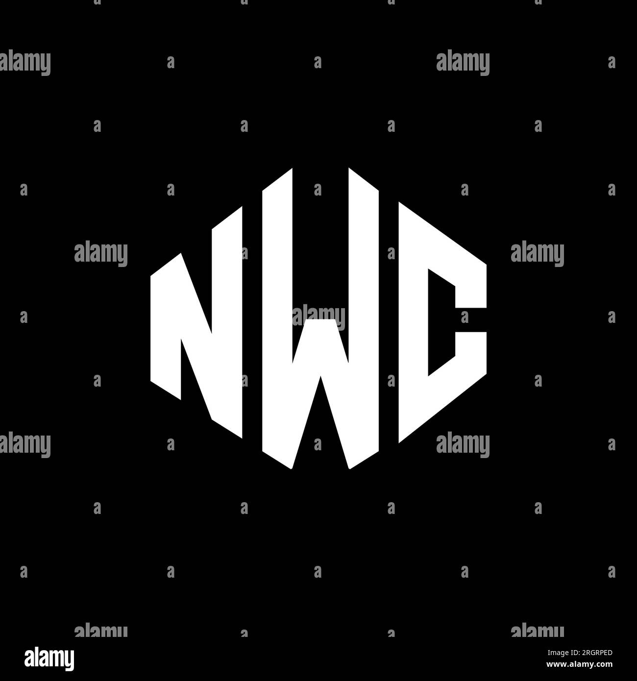 NWC-Logo in Polygonform. NWC-Polygon- und würfelförmiges Logo ...