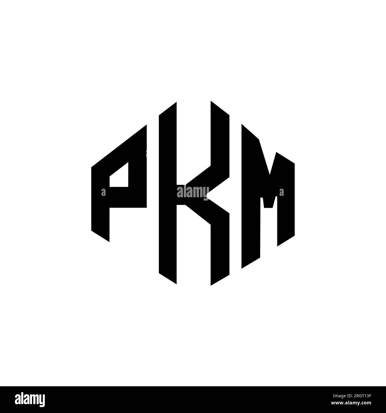 PKM-Logo in Polygonform. PKM-Polygon- und würfelförmiges Logo. PKM ...