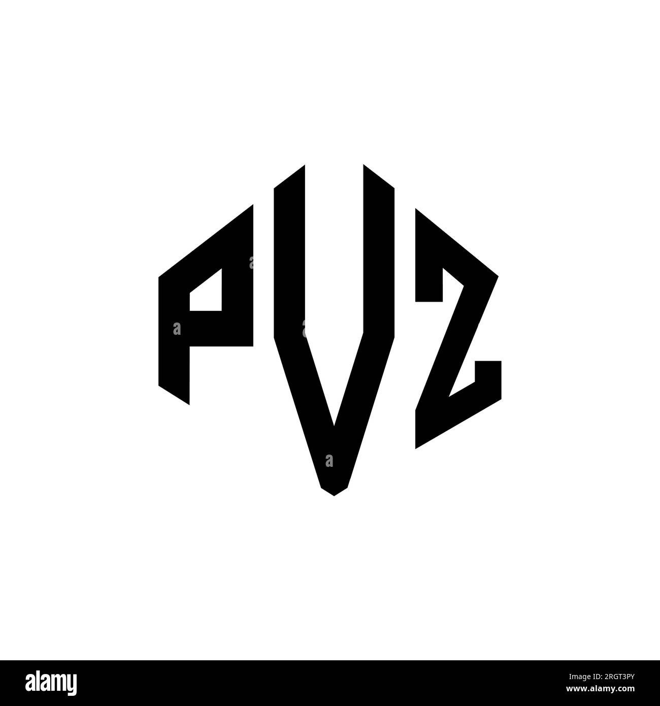 PVZ-Logo in Polygonform. PVZ-Polygon- und würfelförmiges Logo ...