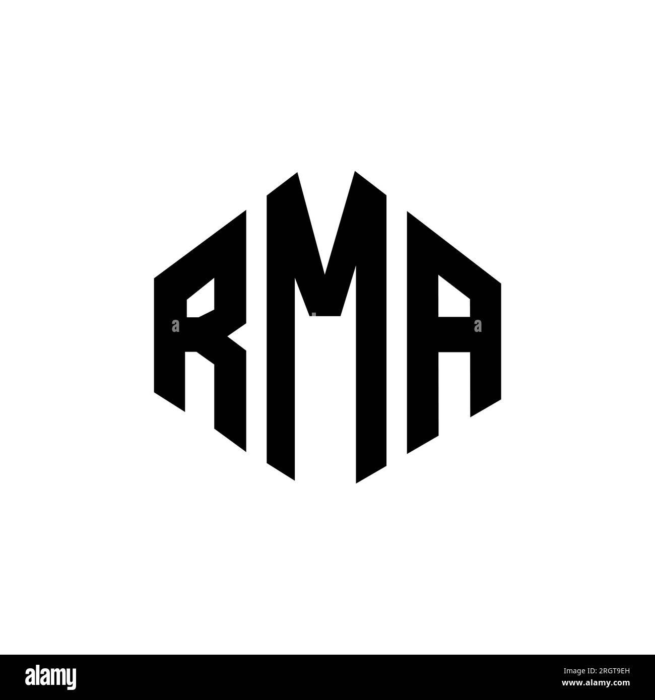 RMA-Logo in Polygonform. RMA-Polygon- und würfelförmiges Logo ...