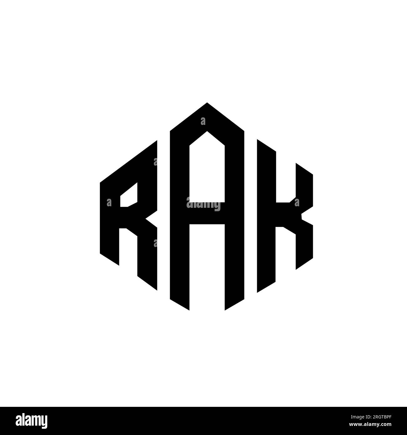 RAK-Logo in Polygonform. RAK-Polygon- und würfelförmiges Logo. RAK ...