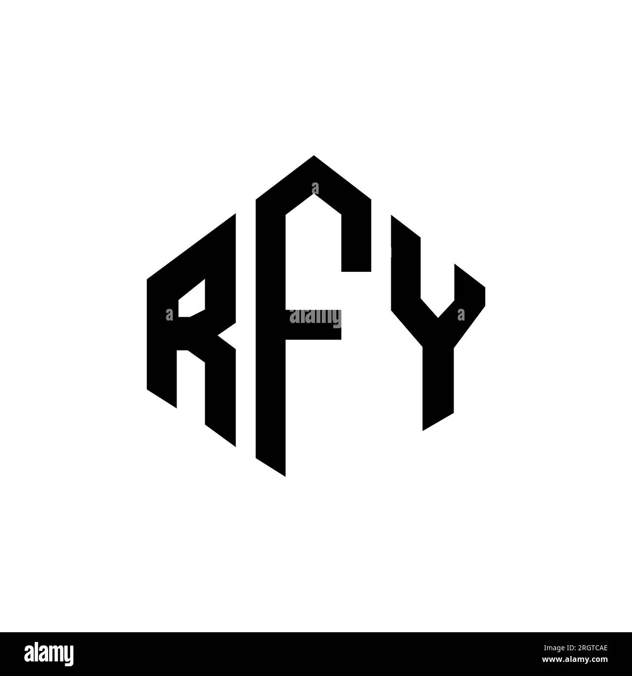 RFY-Logo mit Polygonform. RFY-Polygon- und würfelförmiges Logo. RFY ...