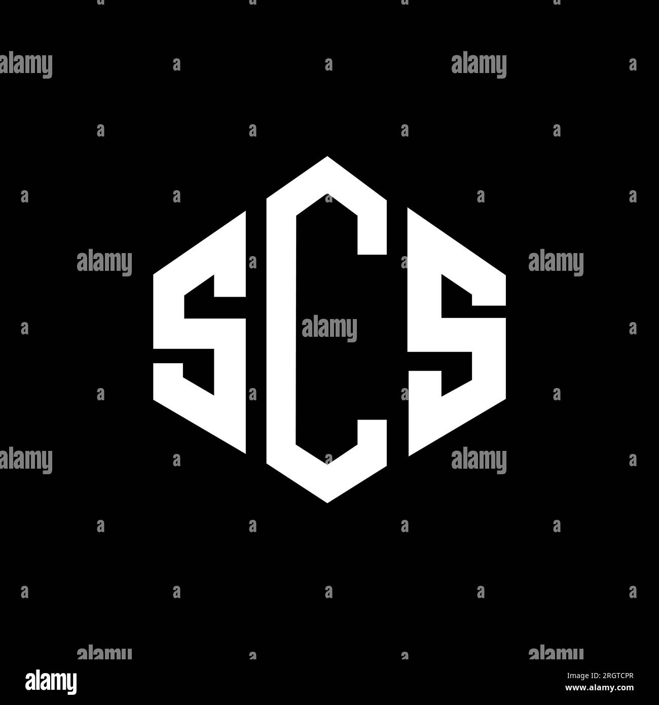 SCS-Logo in Polygonform. SCS-Polygon- und würfelförmiges Logo. SCS ...