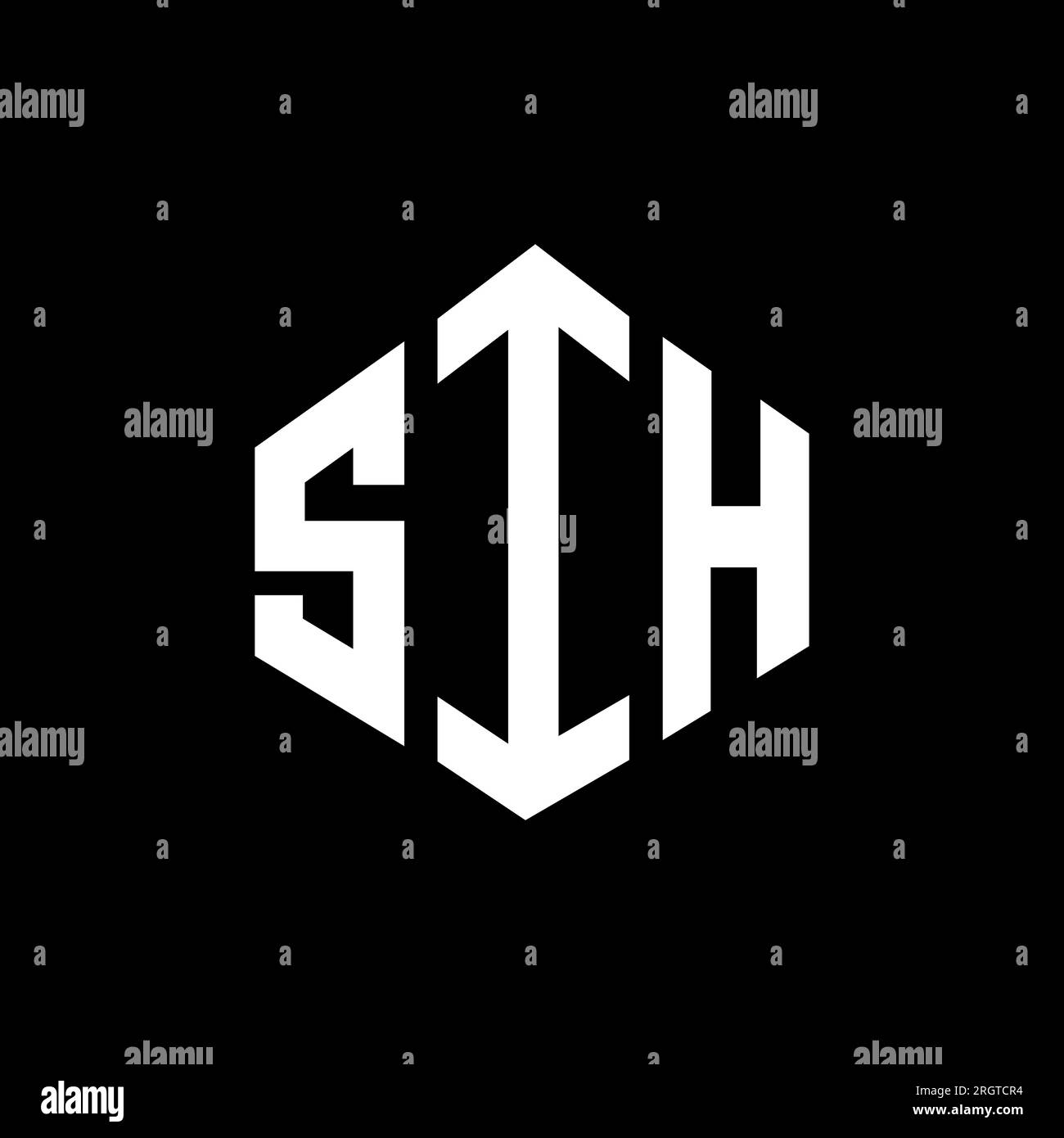 SIH-Logo in Polygonform. SIH-Polygon- und würfelförmiges Logo. SIH ...
