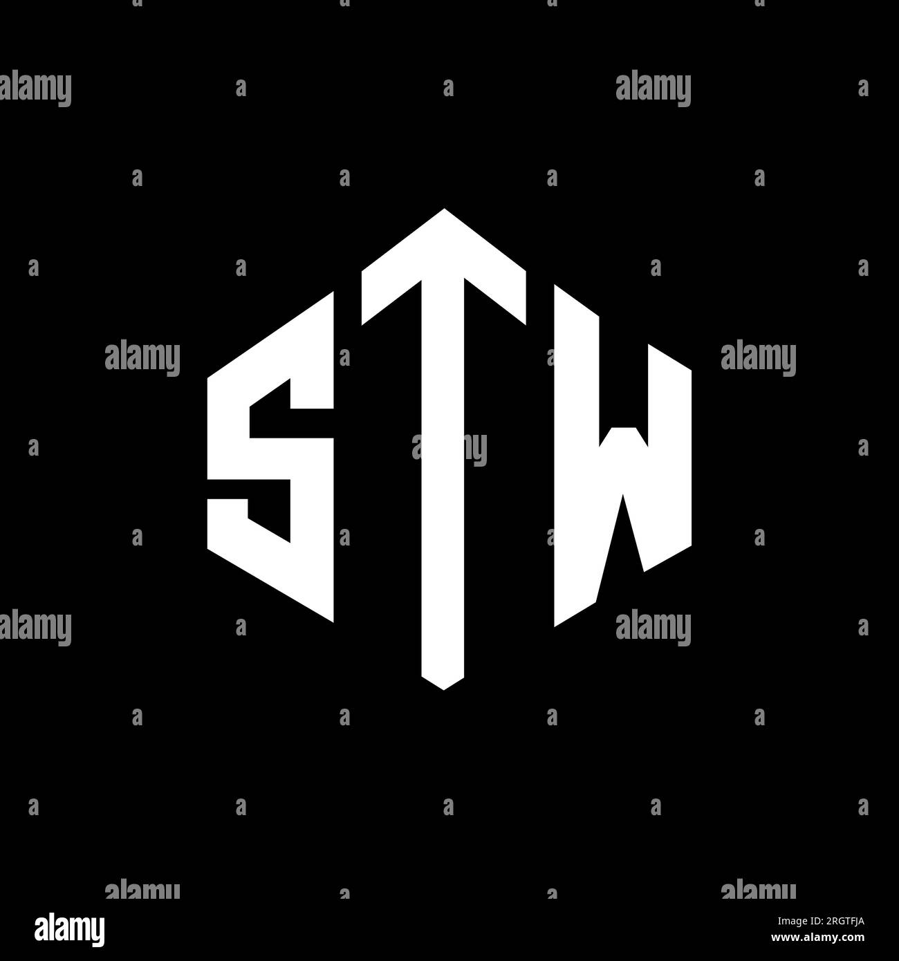 STW-Logo in Polygonform. STW-Polygon- und würfelförmiges Logo. STW ...