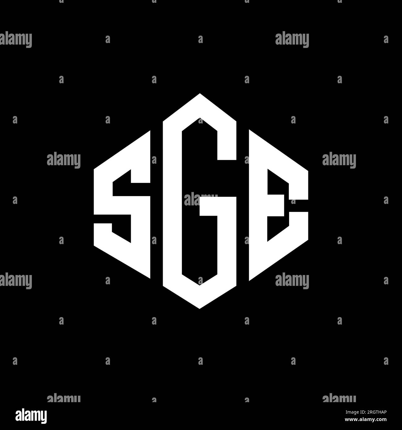 Logo mit SGE-Buchstaben und Polygonform. SGE-Logo in Polygon- und ...