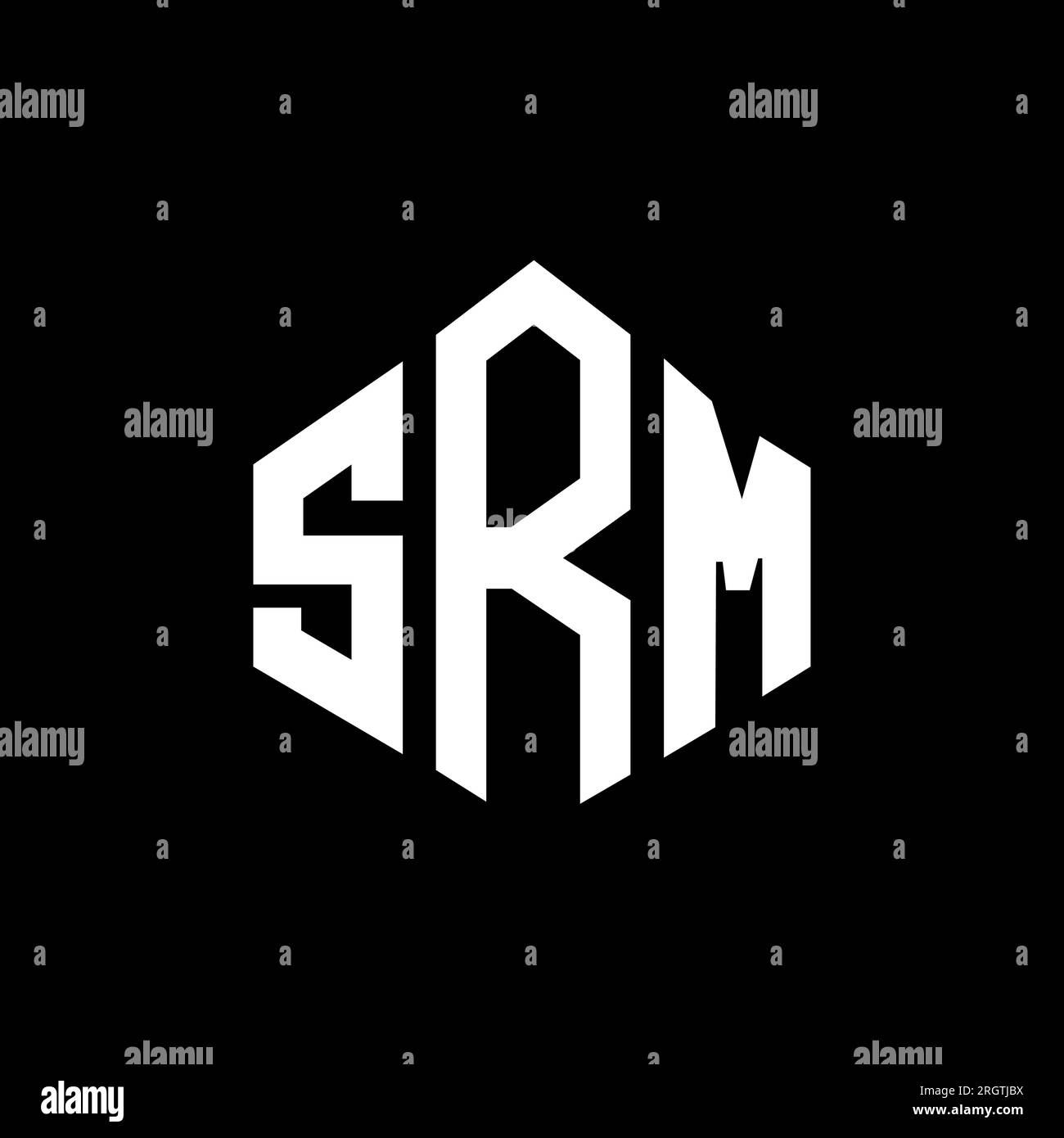Logo mit SRM-Buchstaben und Polygonform. SRM-Polygon- und ...
