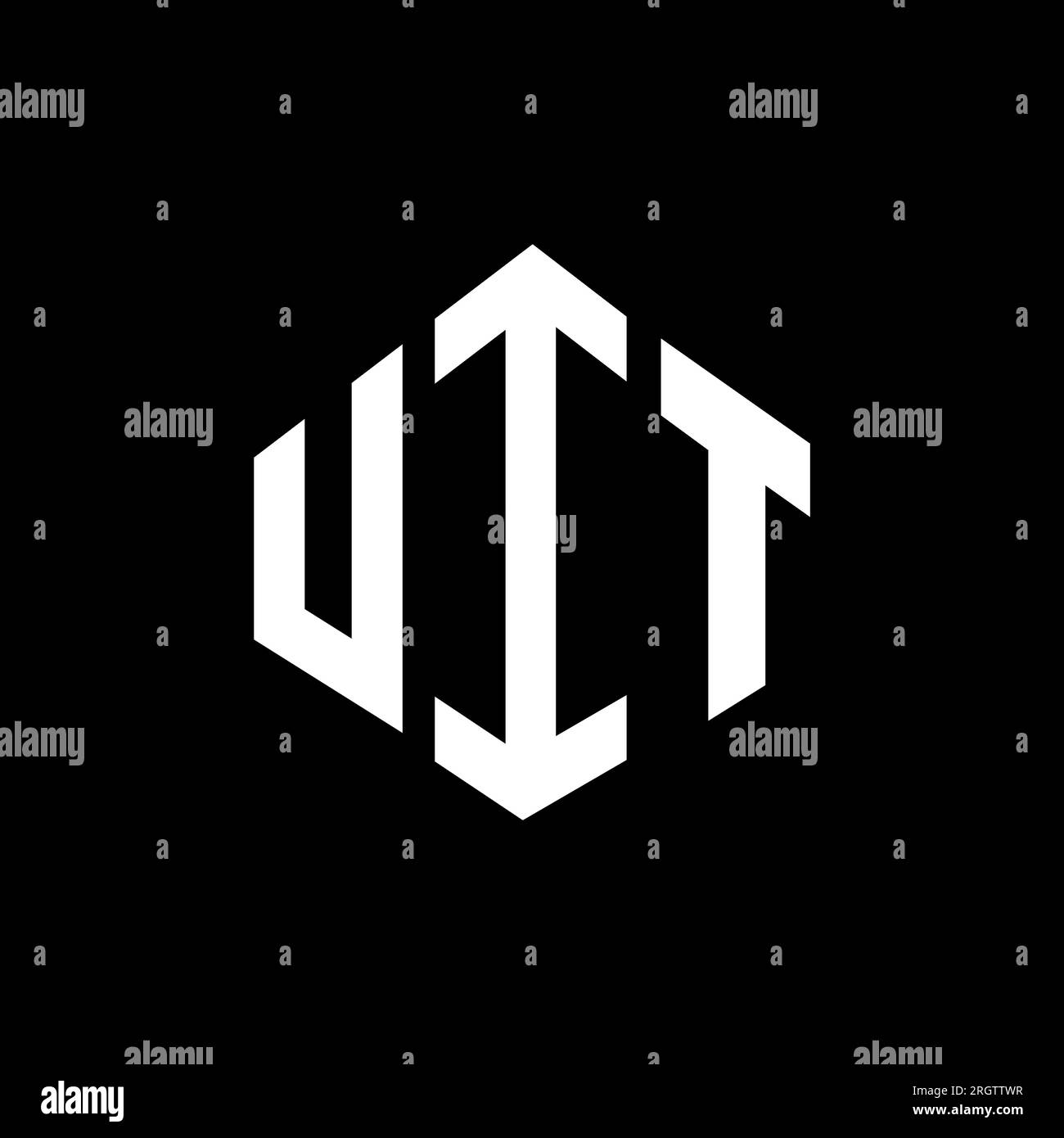 Logo mit UIT-Buchstaben und Polygonform. Polygon- und würfelförmiges ... Logo mit UIT-Buchstaben und Polygonform. Polygon- und würfelförmiges ...
