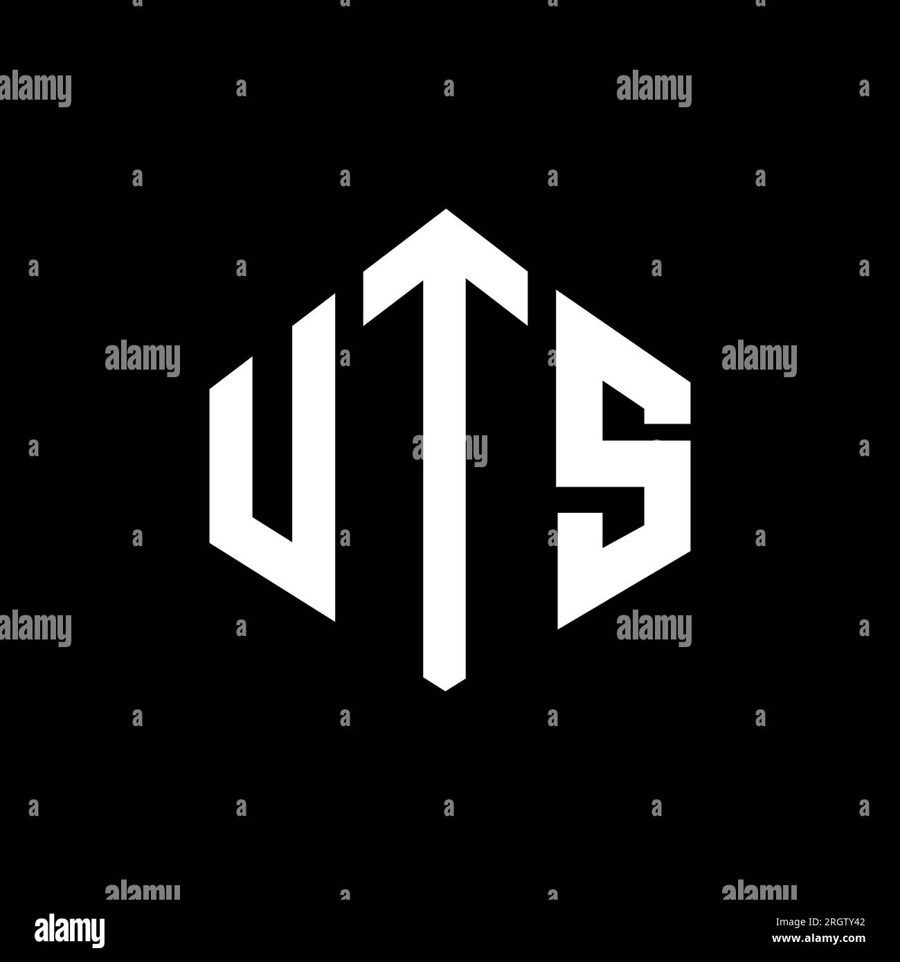 Logo mit UTS-Buchstaben und Polygonform. UTS-Logo in Polygon- und ...
