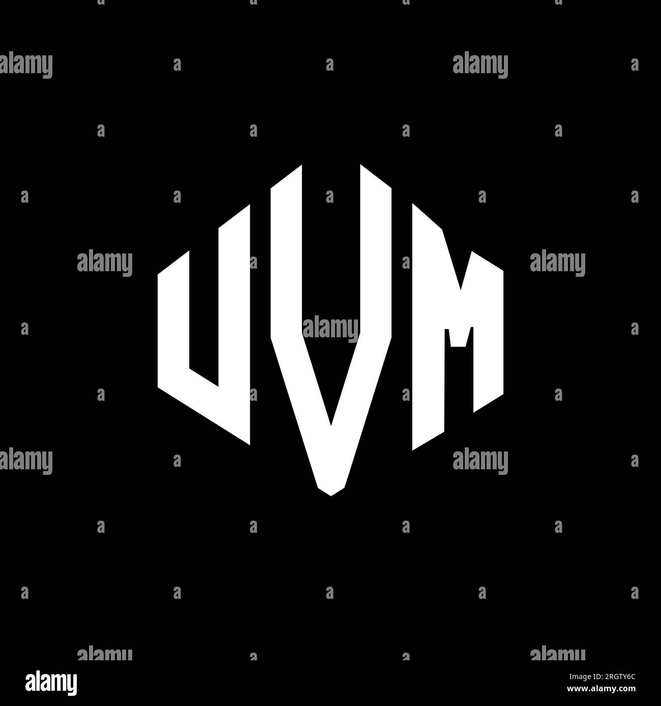 Logo mit UVM-Buchstaben und Polygonform. UVM-Polygon- und ...