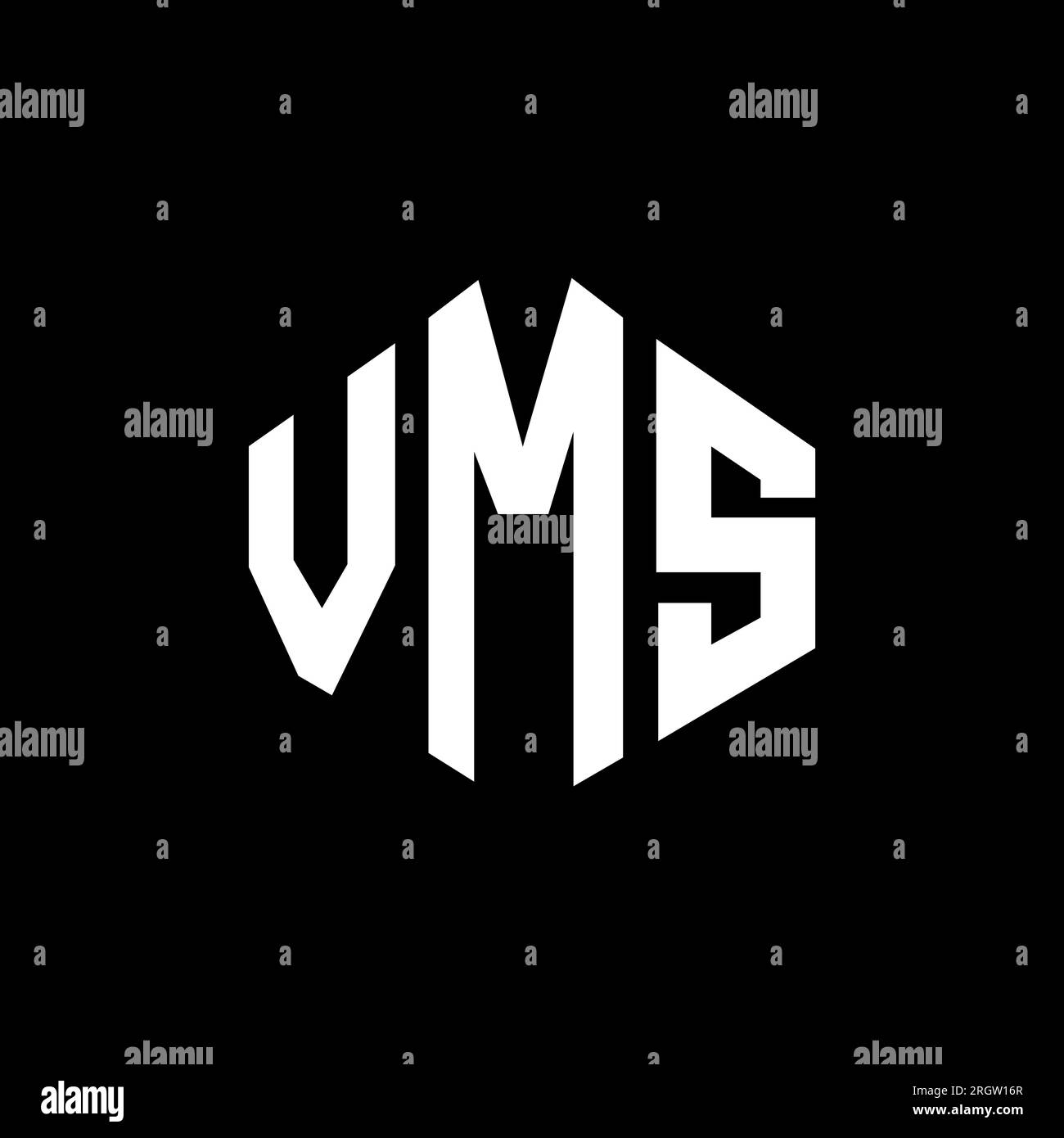 Logo mit VMS-Buchstaben und Polygonform. VMS-Polygon- und ...