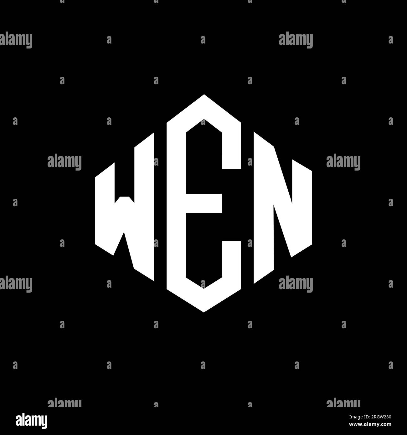 Logo mit WEN-Buchstaben und Polygonform. WEN-Polygon- und ...