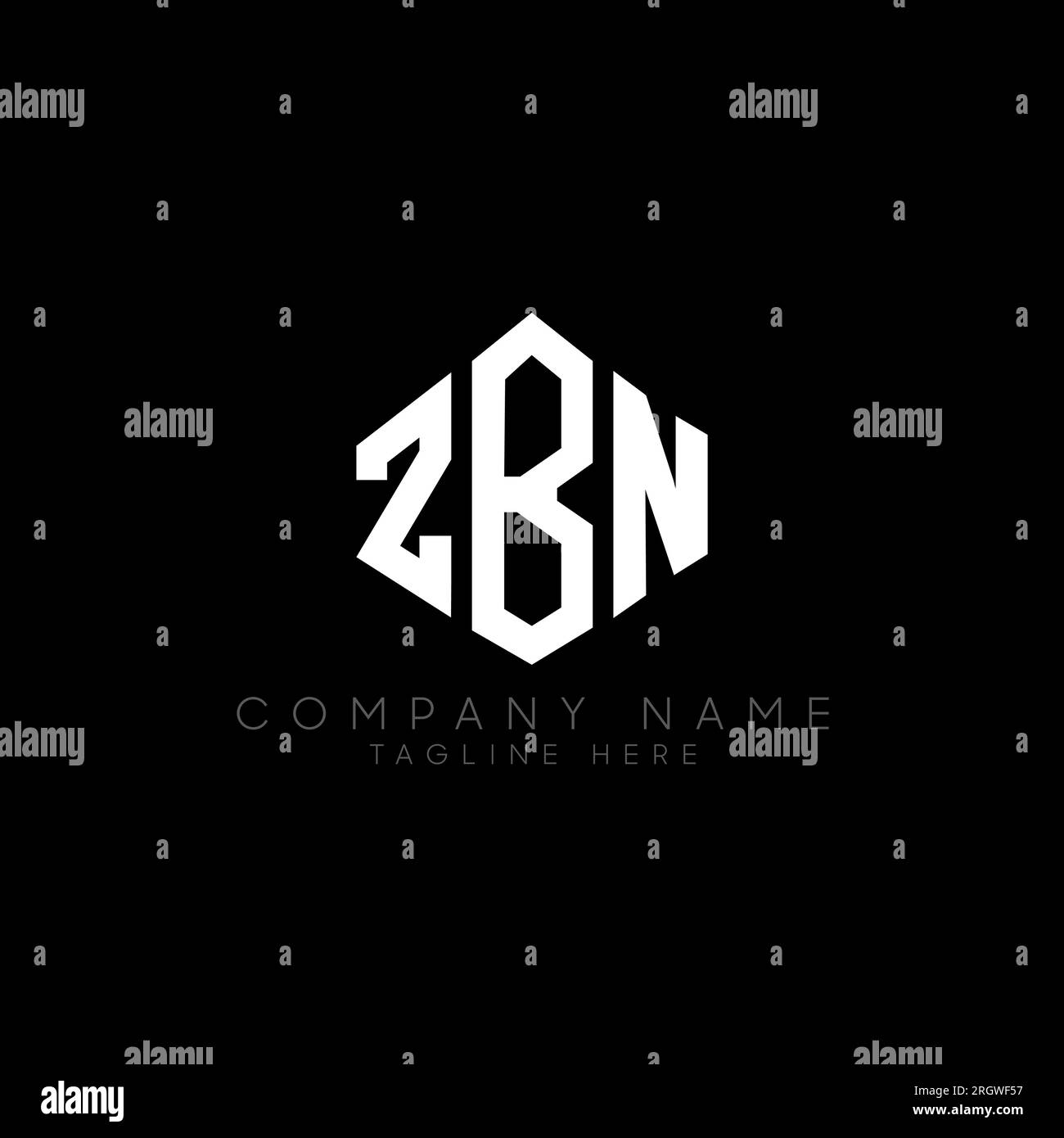 Logo mit ZBN-Buchstaben und Polygonform. Monogramm mit ZBN-Polygon-Logo. ZBN-Würfel-Logo. ZBN ...