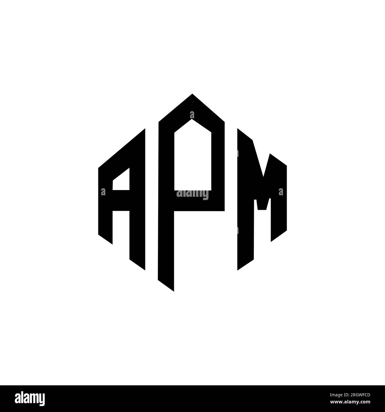 Logo mit APM-Buchstaben und Polygonform. APM-Polygon- und ...