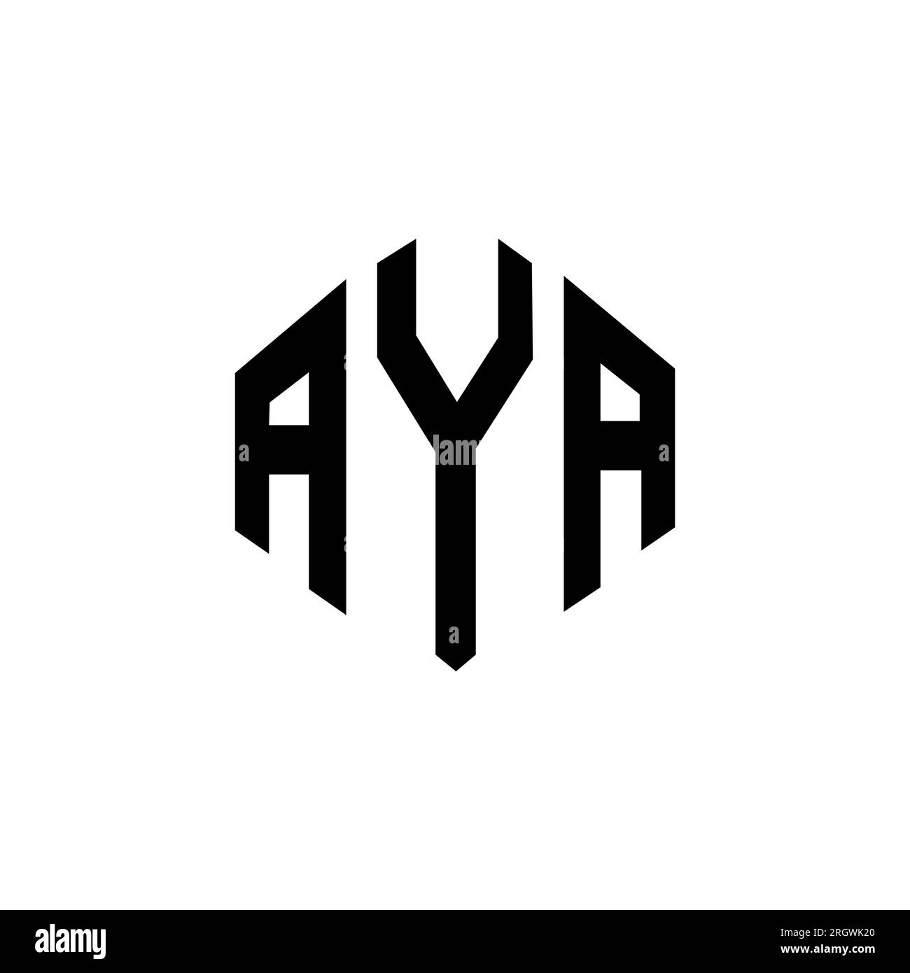 LOGO mit AYA-Buchstaben und Polygonform. AYA-Polygon- und ...