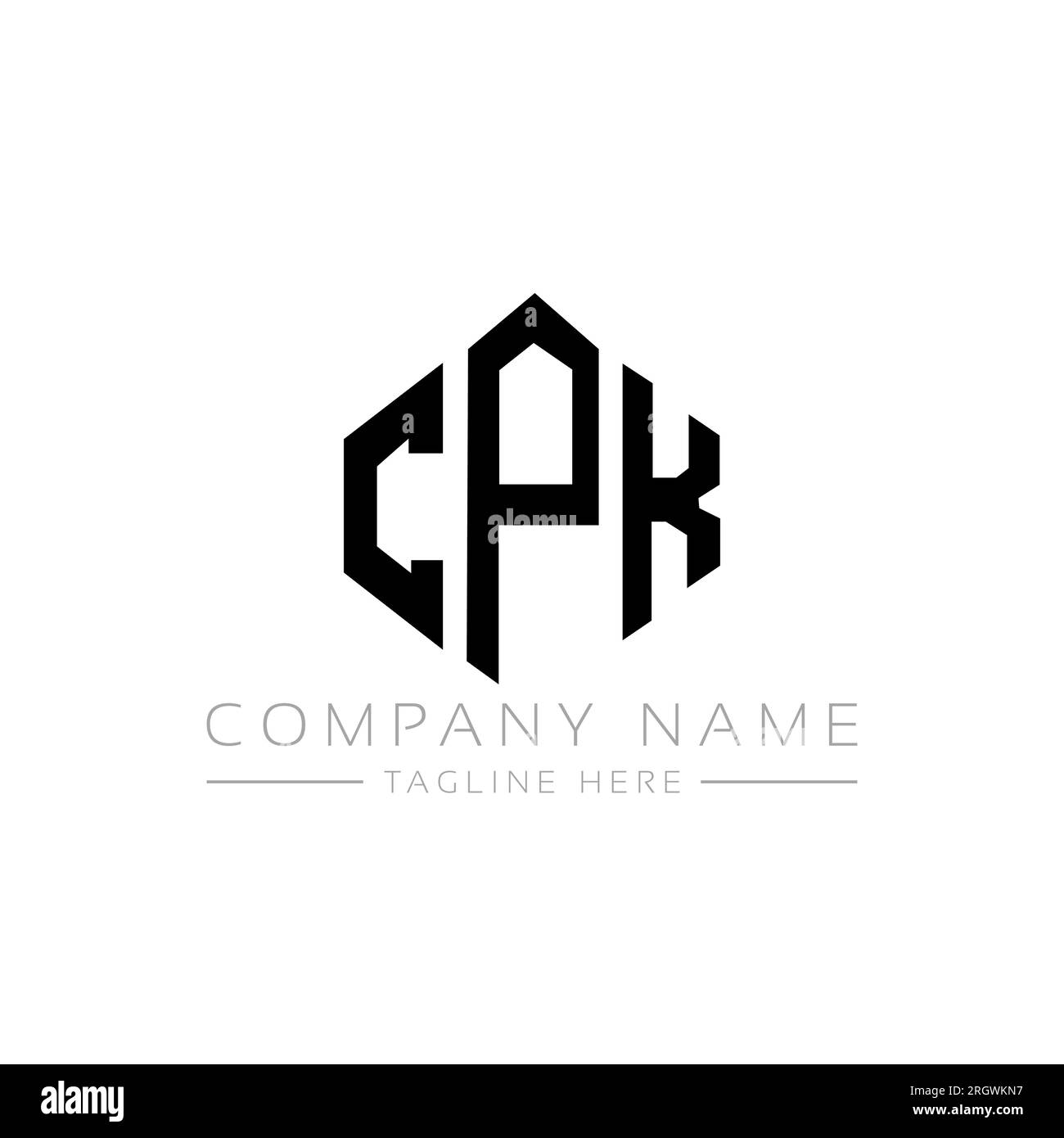 CPK-Logo mit Polygonform. CPK-Polygon- und würfelförmiges Logo. CPK ...