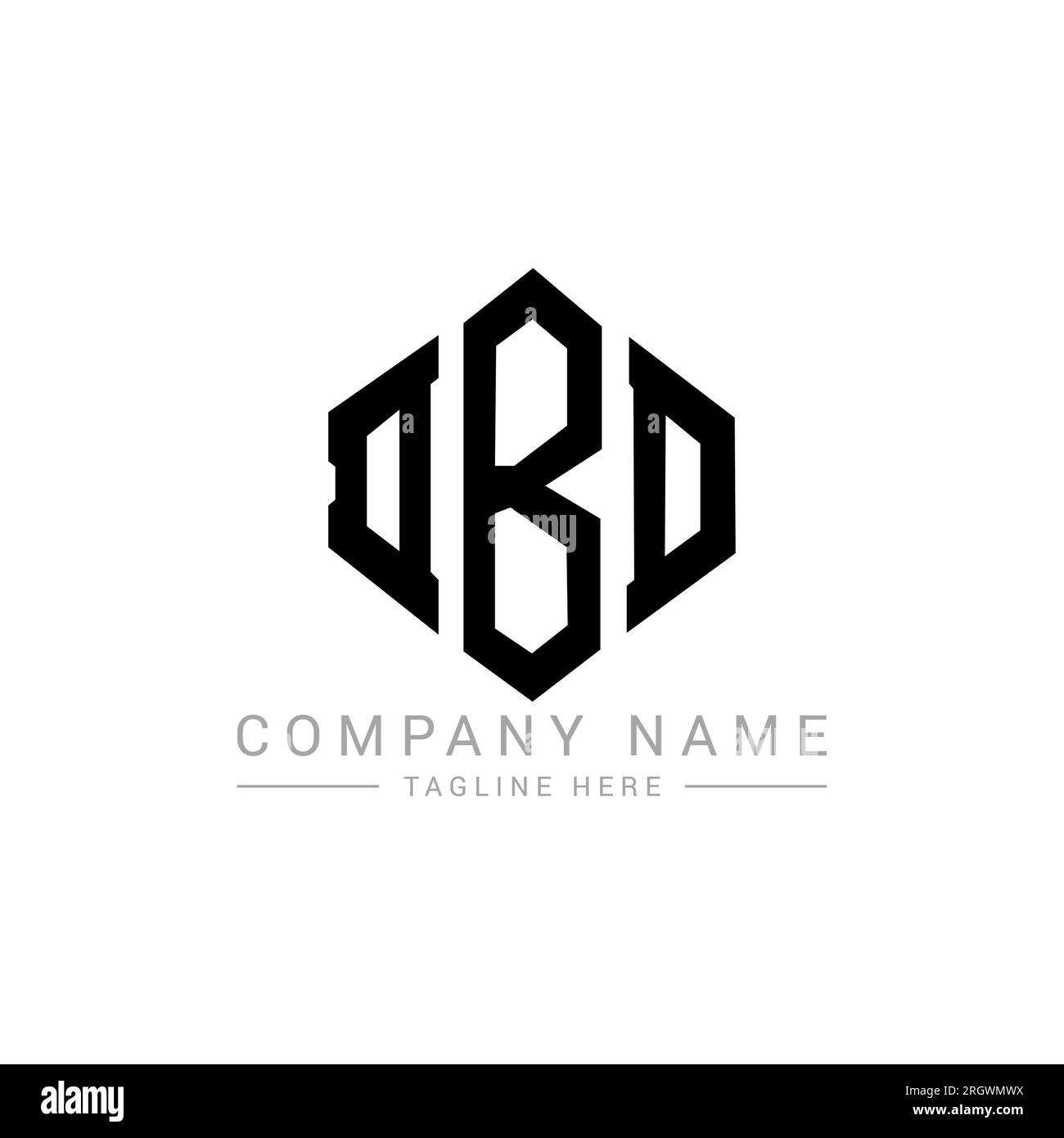 DBD-Logo in Polygonform. DBD-Polygon- und würfelförmiges Logo ...