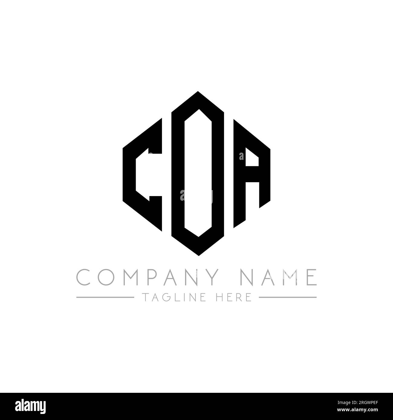 Logo mit COA-Buchstaben und Polygonform. COA-Polygon- und ...