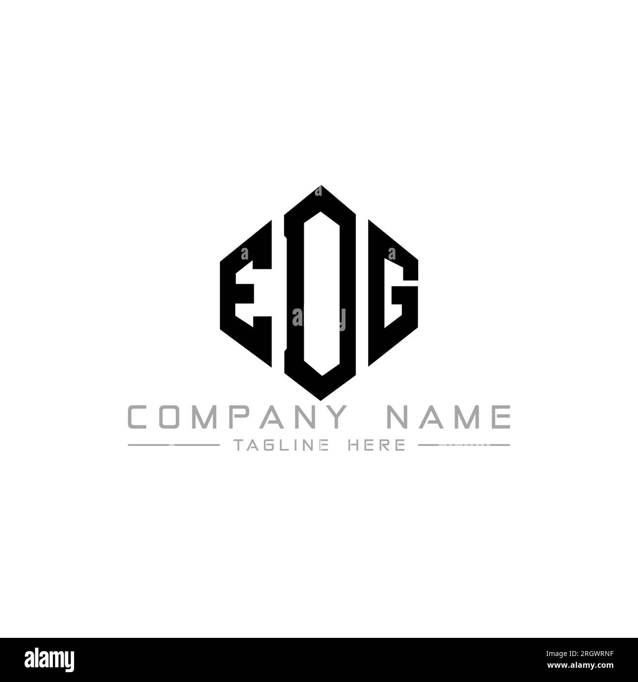 Logo mit EDG-Buchstaben und Polygonform. EDG-Polygon- und würfelförmiges Logo. EDG sechseckige ...