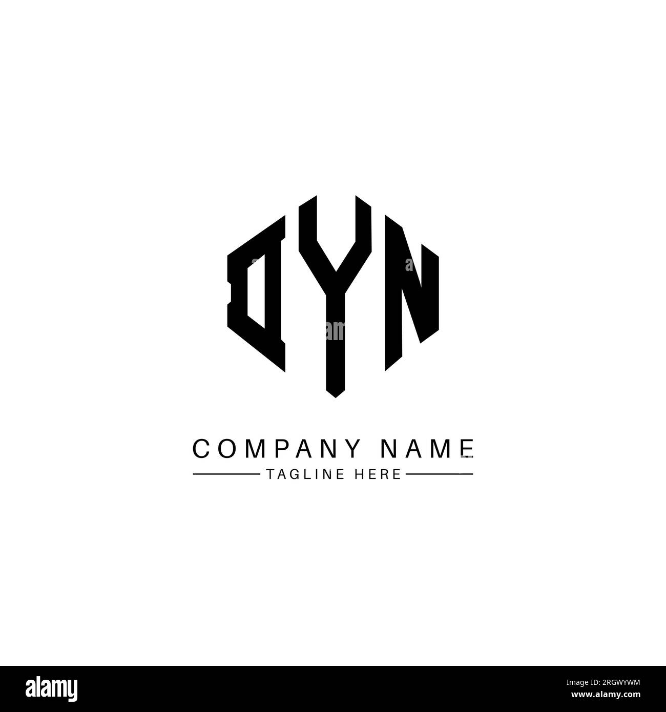 LOGO mit DYN-Buchstaben und Polygonform. FARBIGES Polygon- und ...