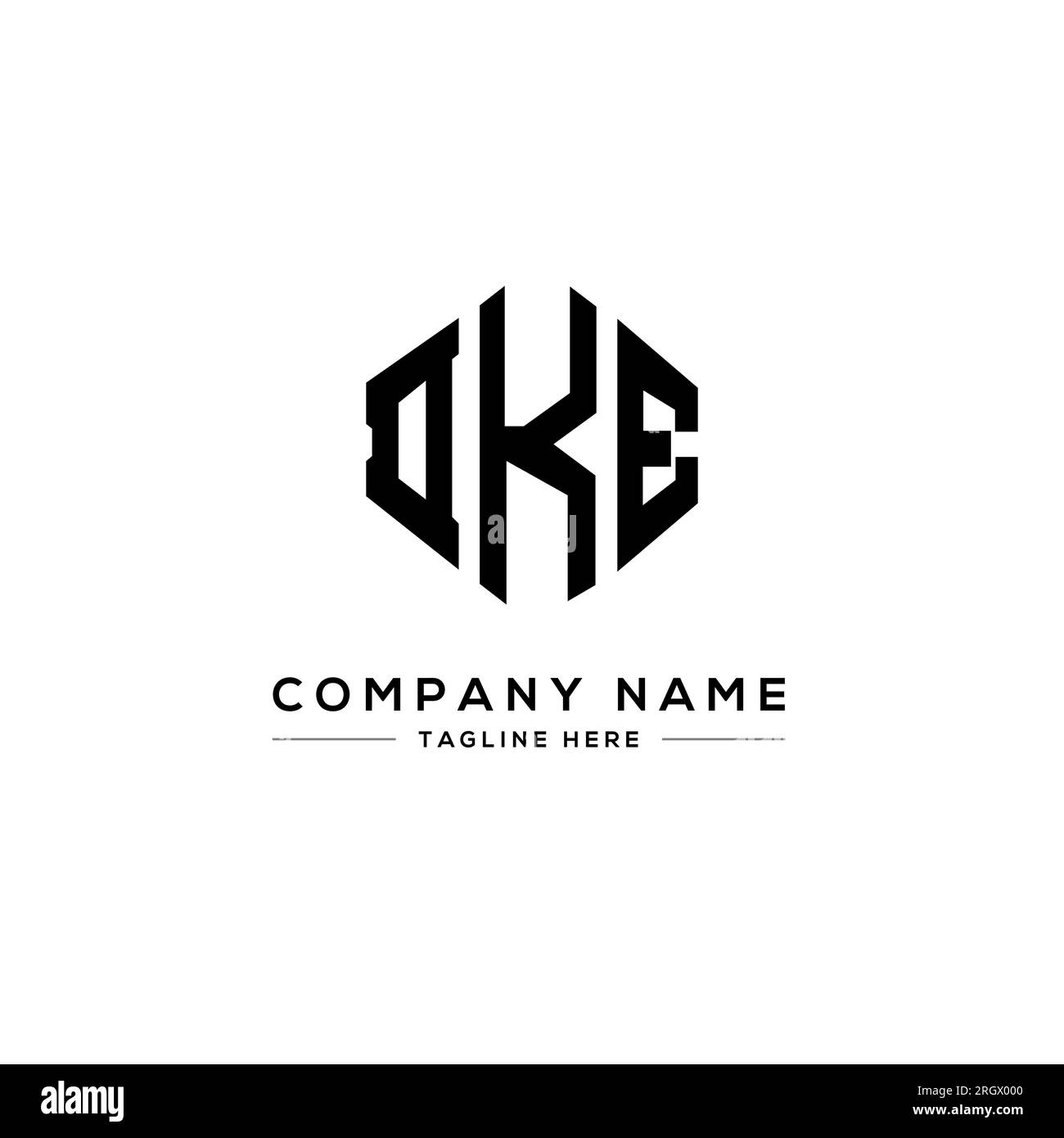 DKE-Logo in Polygonform. DKE-Polygon- und würfelförmiges Logo. DKE ...