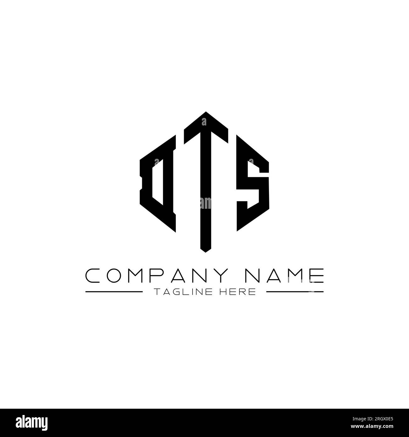 DTS-Logo in Polygonform. DTS-Polygon- und würfelförmiges Logo ...