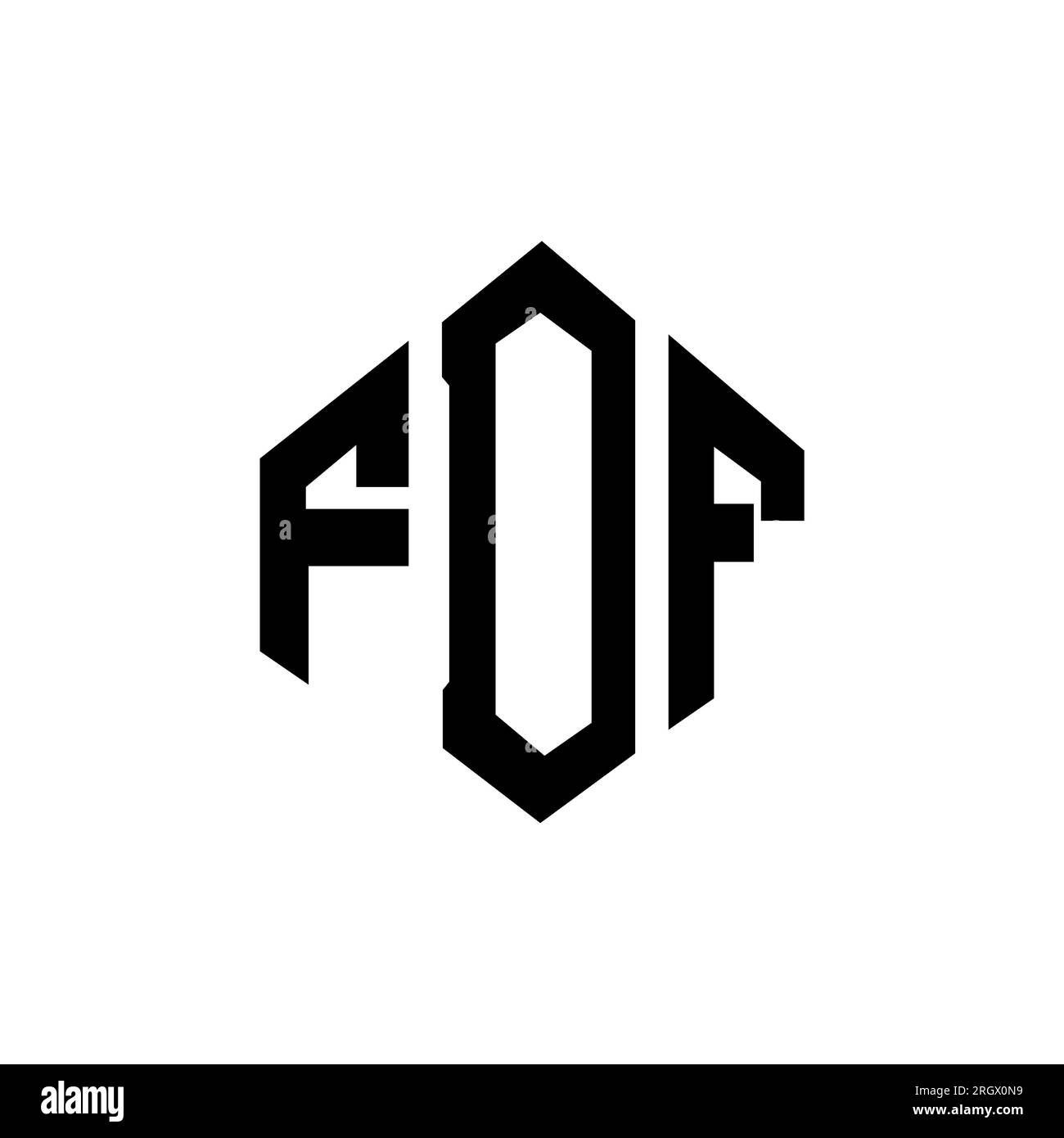 FDF-Logo in Polygonform. FDF-Polygon- und würfelförmiges Logo. FDF ...