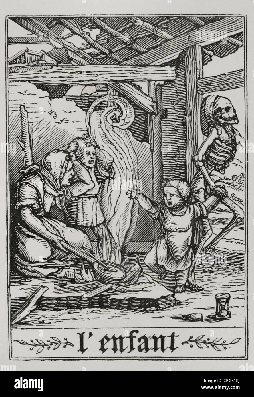 Das Kind. Der Tod besucht ein Kind, das zu Hause ist, mit Symptomen von ...