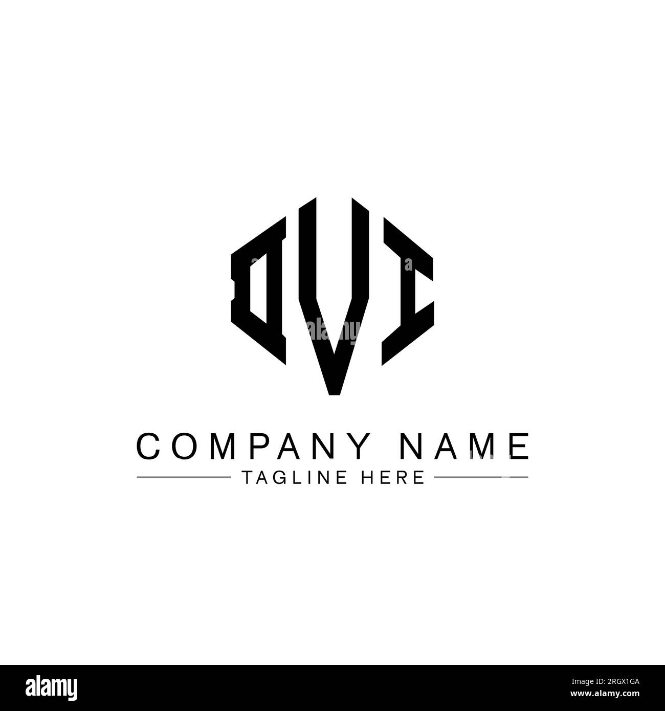 Logo mit DVI-Buchstaben und Polygonform. DVI-Polygon- und ...