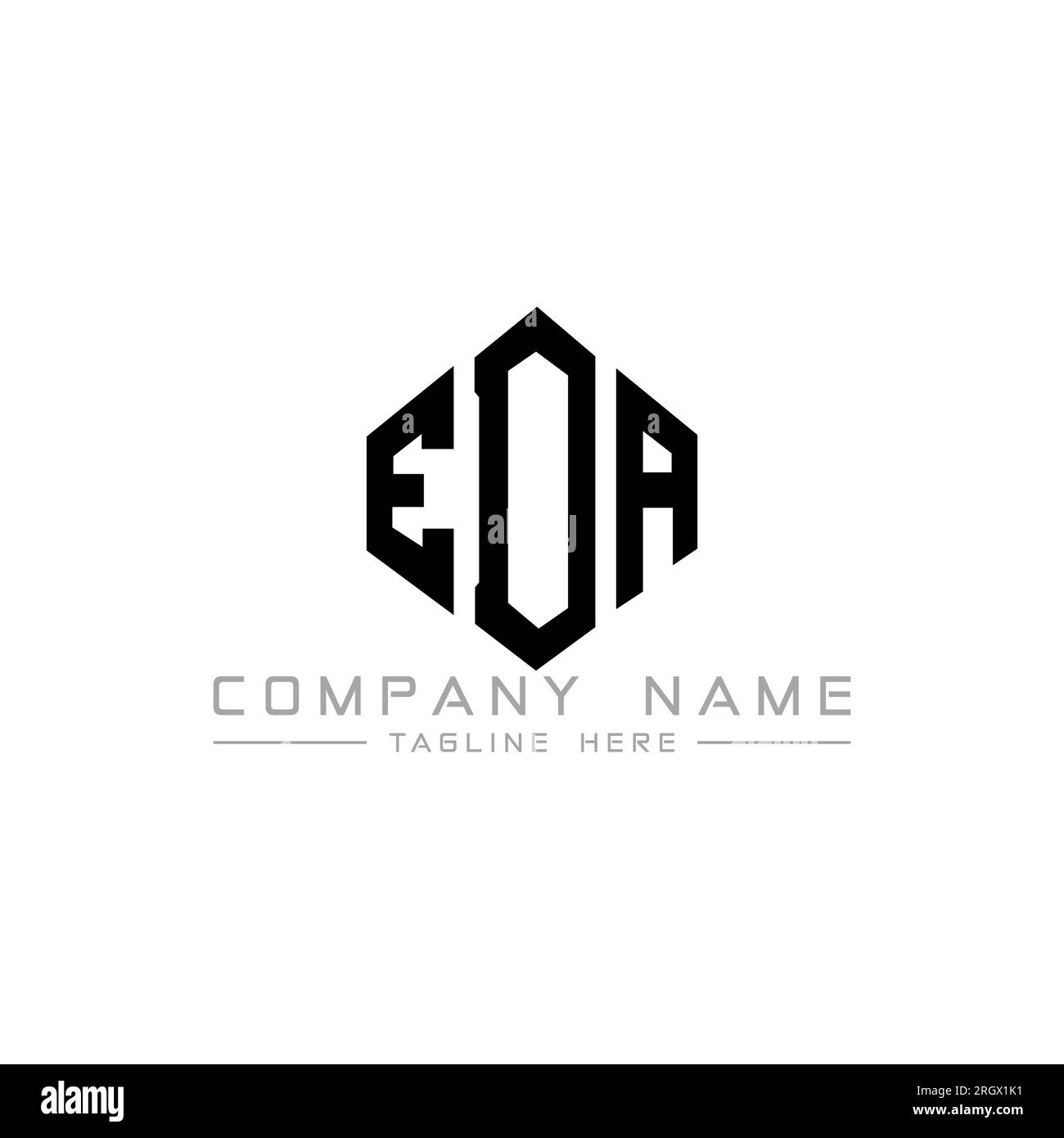 Logo mit EDA-Buchstaben und Polygonform. EDA-Polygon- und ...