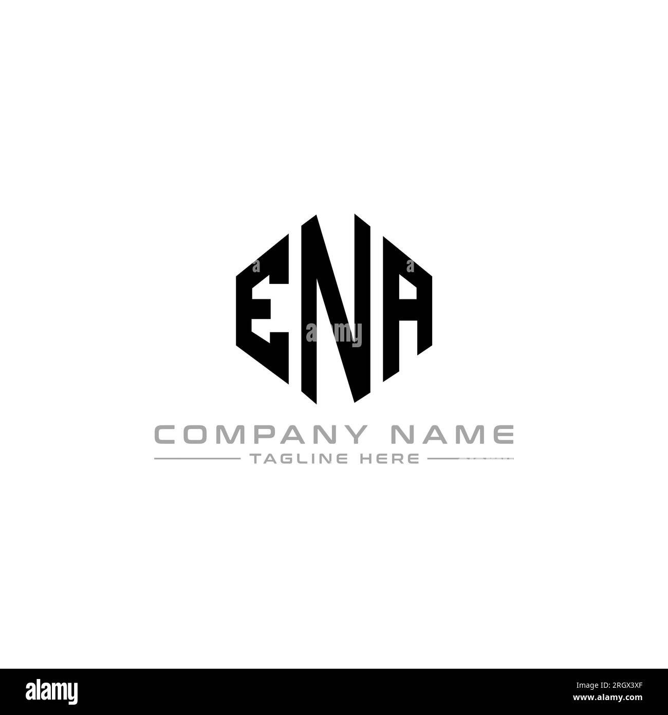 LOGO mit ENA-Buchstaben und Polygonform. ENA-Polygon- und ...