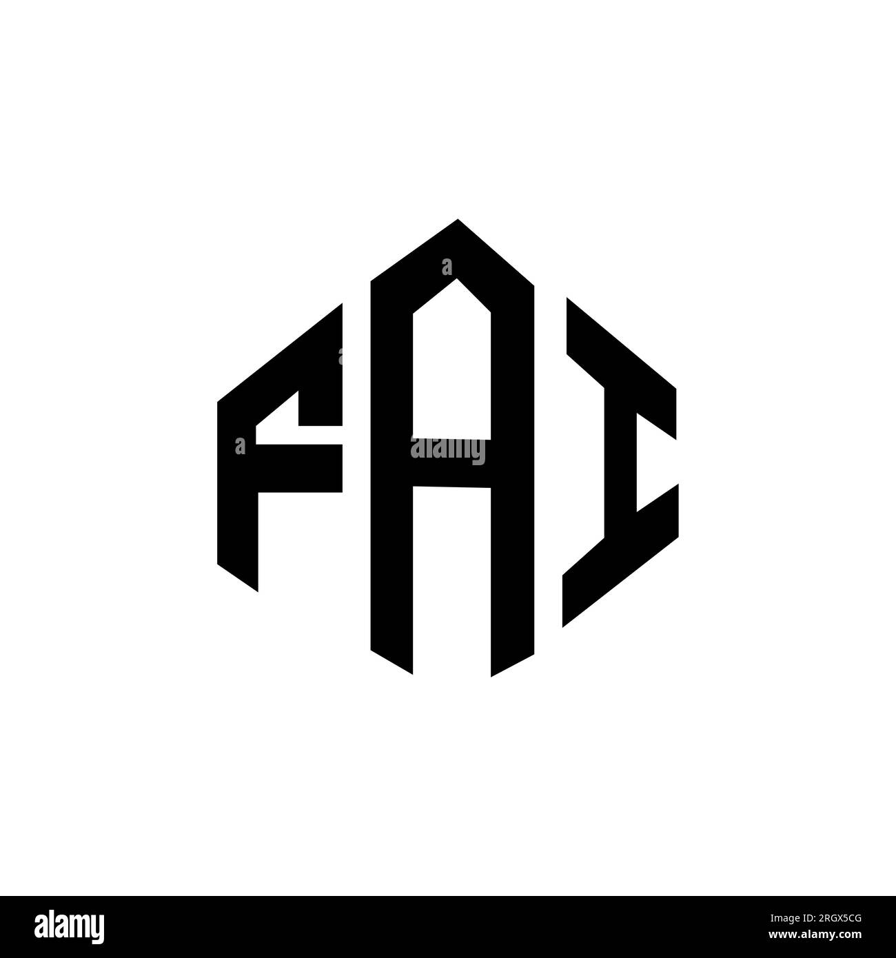 Logo mit FAI-Buchstaben und Polygonform. FAI Polygon- und ...