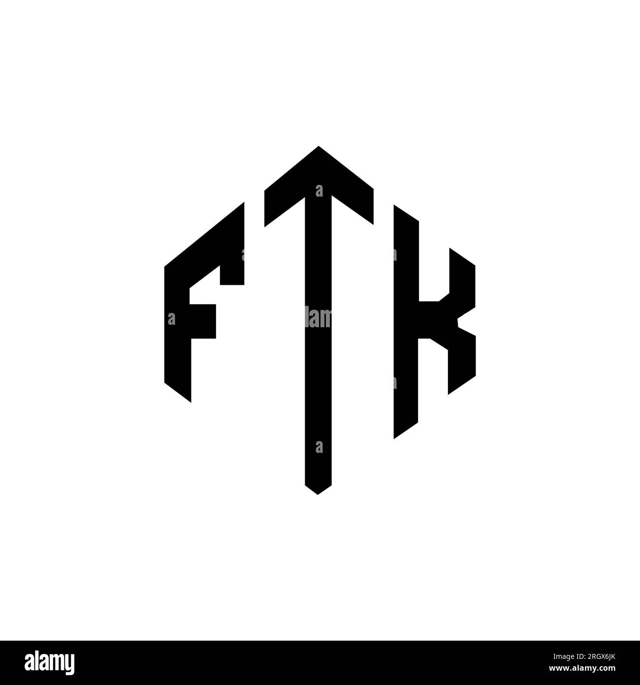 FTK-Logo in Polygonform. FTK-Polygon- und würfelförmiges Logo. FTK ...