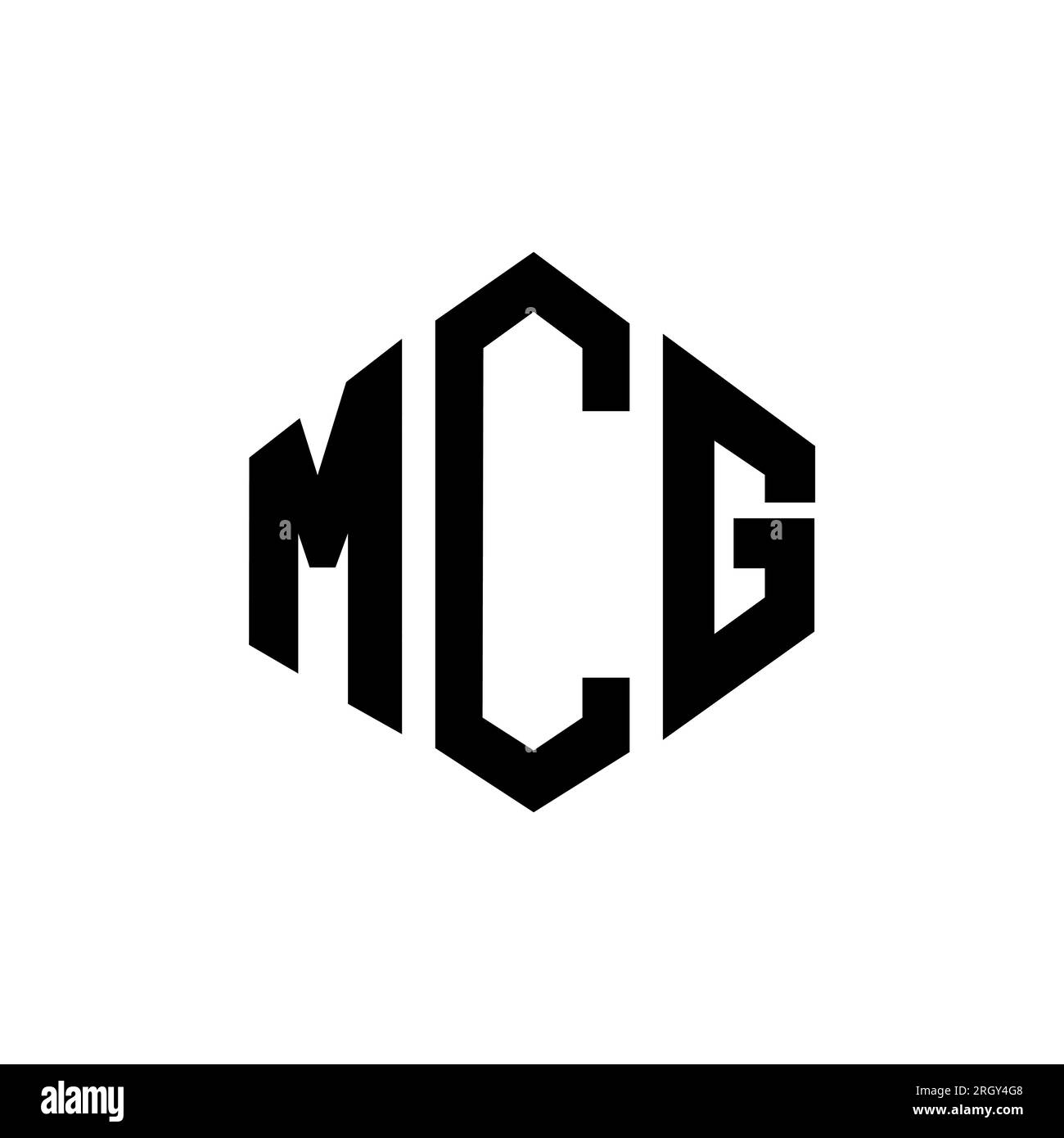 MCG-Logo in Polygonform. MCG-Polygon- und würfelförmiges Logo. MCG ...