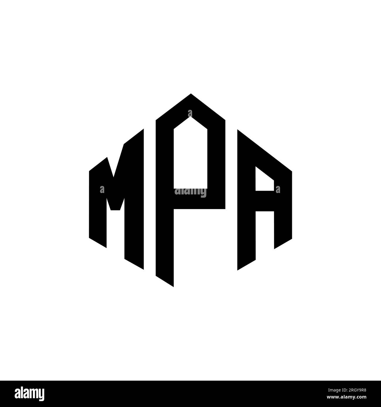 MPA-Logo in Polygonform. MPA-Polygon- und würfelförmiges Logo. MPA ...