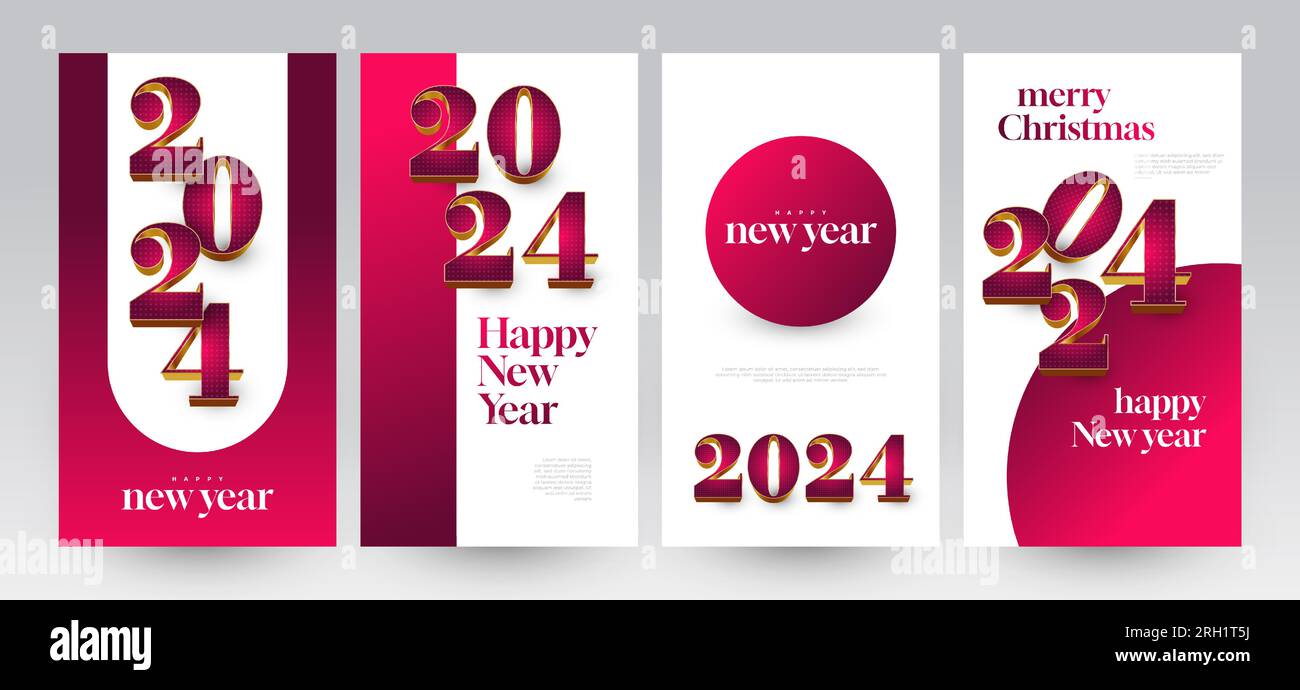 Elegantes Posterset „Happy Silvester 2024 Elegantes Posterset „Happy Silvester 2024