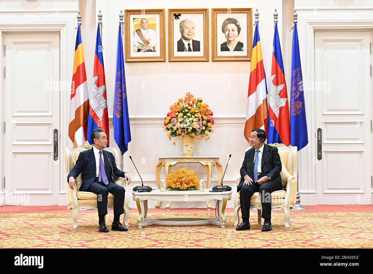 In this photo provided by Kok Ky/Cambodia's Government Cabinet ...