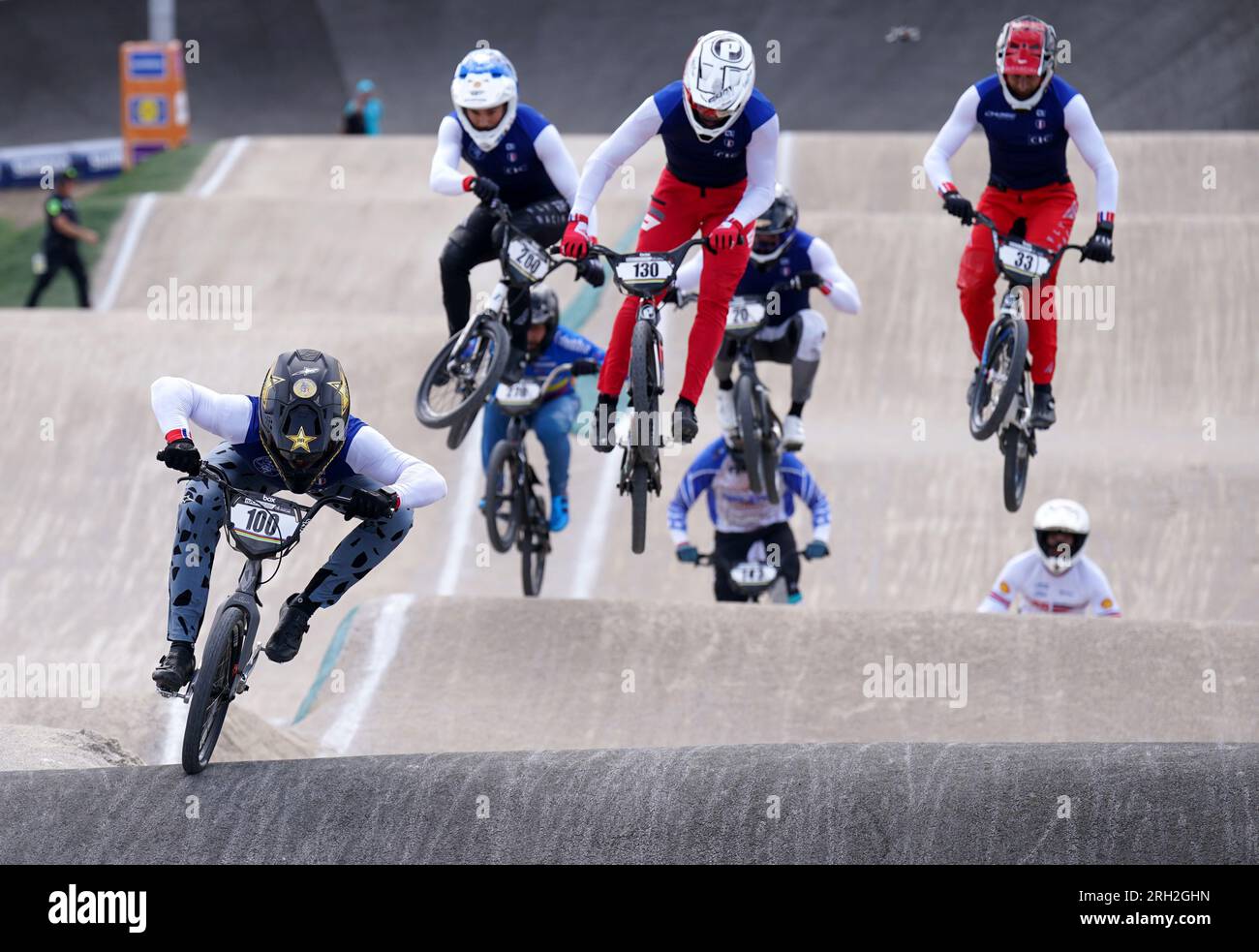 Der französische Romain Mahieu gewinnt am 11. Tag der UCI-Radweltmeisterschaft 2023 im Glasgow ...