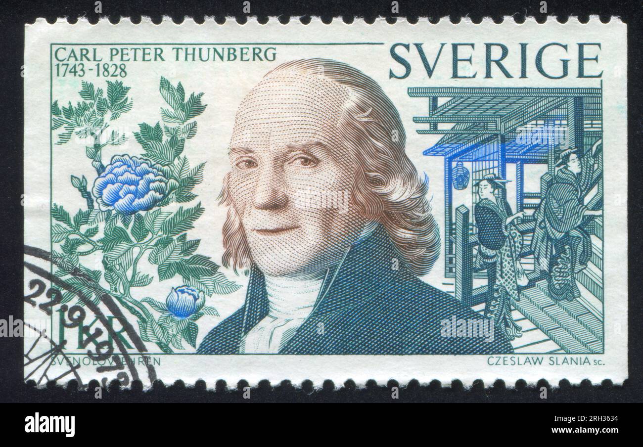 SCHWEDEN - CIRCA 1973: Von Schweden gedruckter Stempel zeigt Carl Peter Thunberg, circa 1973 ...