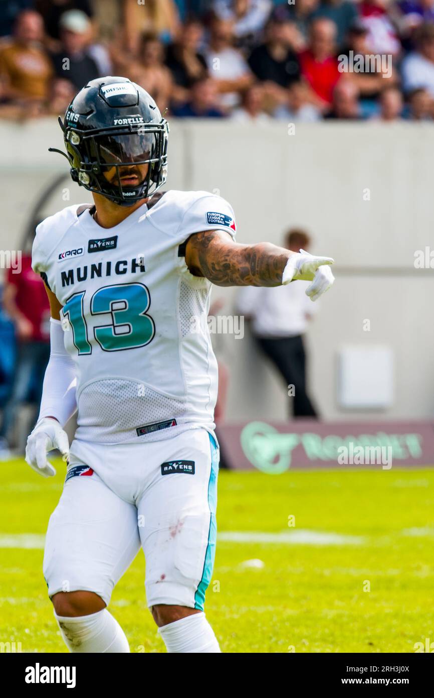 Stuttgart, Deutschland. 13. August 2023. ELF/ Game : Münchner Raben bei ...