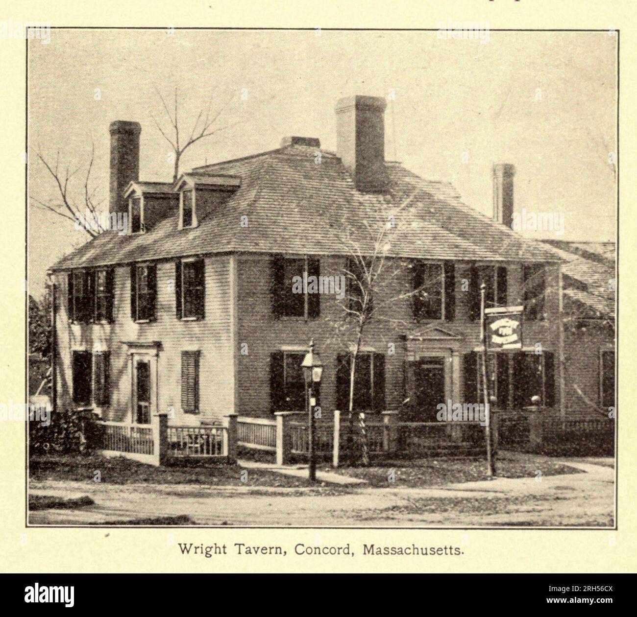 Wright Tavern, Concord, Massachusetts Mass. Aus dem Buch "Stage-Coach and Tavern Days" von Earle ...